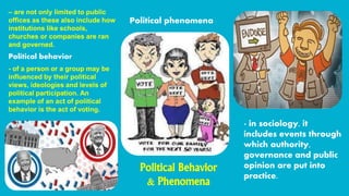 Social, Political and Cultural Behavior and Phenomena | PPTX | Politics