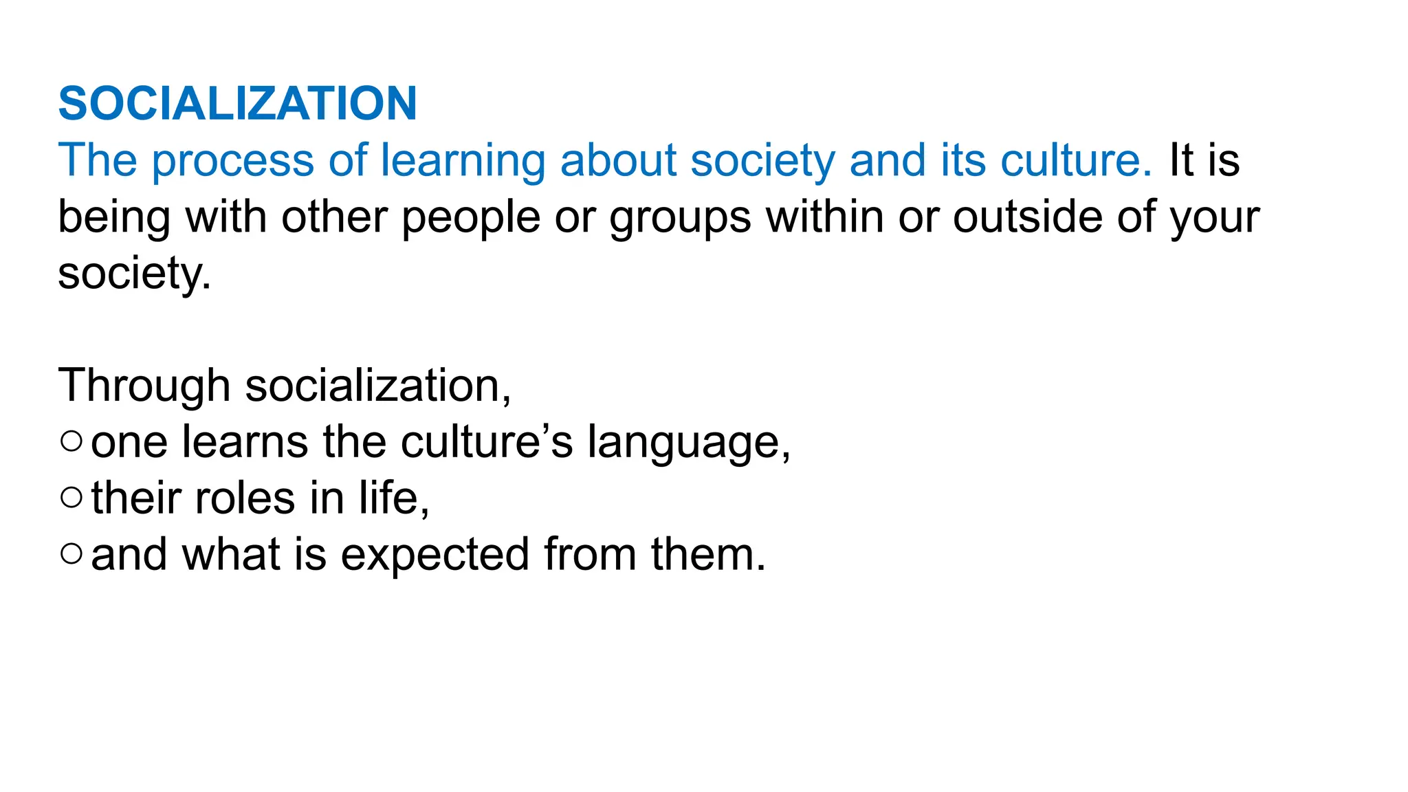Understanding Culture, Society, and Politics - Socialization and ...