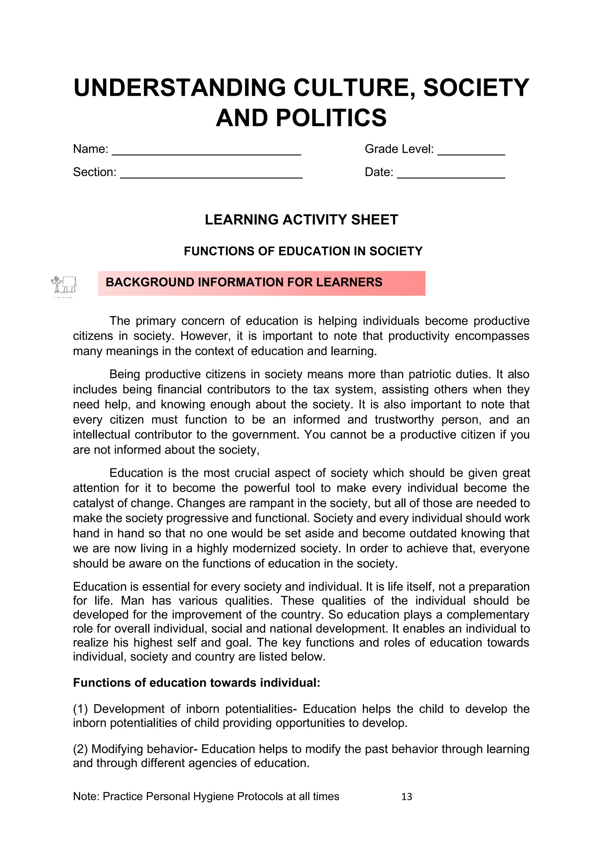 Modules for UCSP_Q2_LAS.pdf with activities | PDF