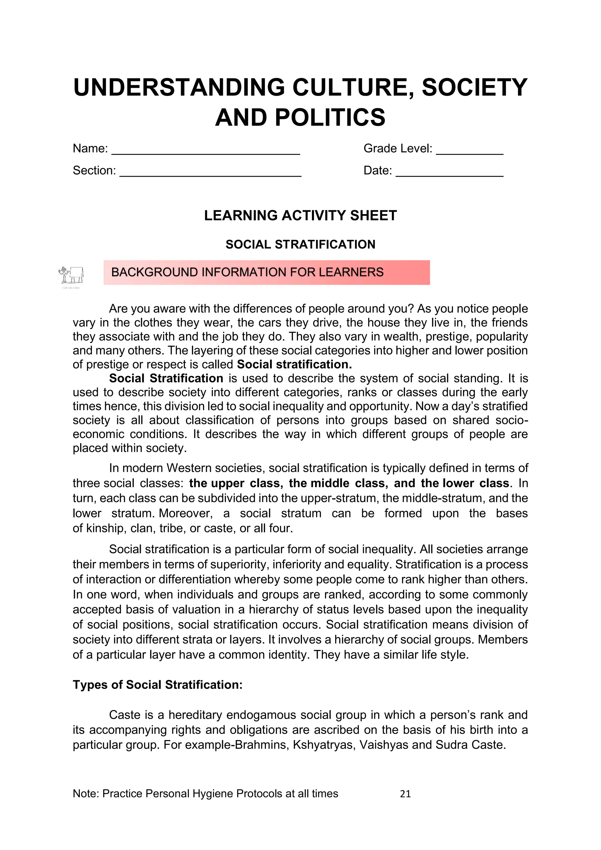 Modules for UCSP_Q2_LAS.pdf with activities | PDF