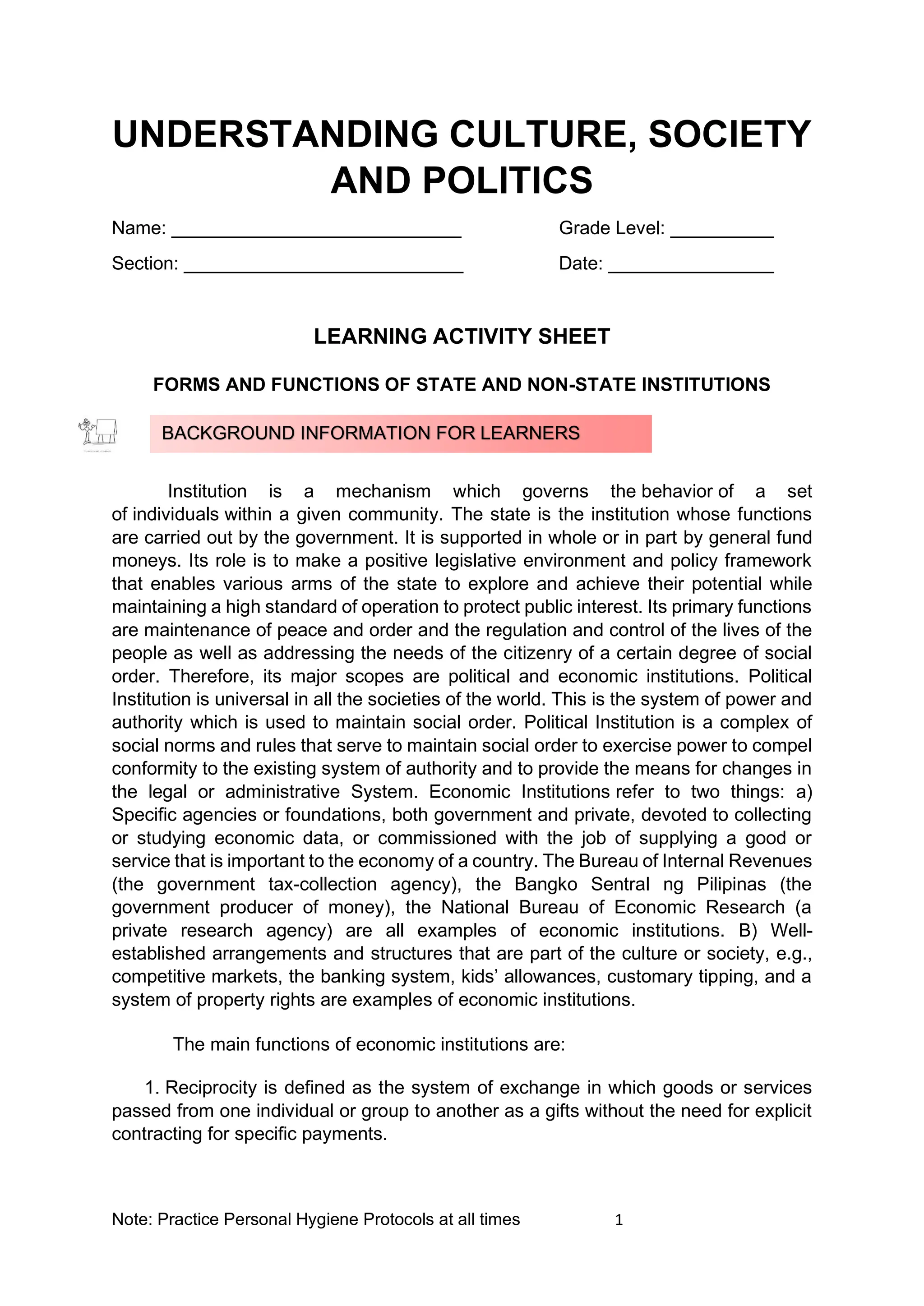 Modules for UCSP_Q2_LAS.pdf with activities | PDF