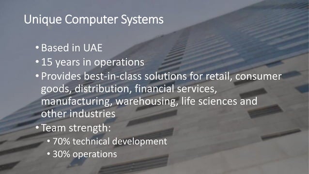 Unique Computer Systems - Company Profile | PPT