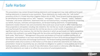 Uct investor-presentation-august-2016 | PPT