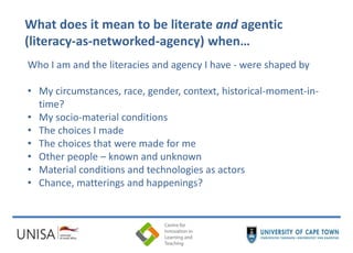 Networked literacies and agency - an exploration | PPT