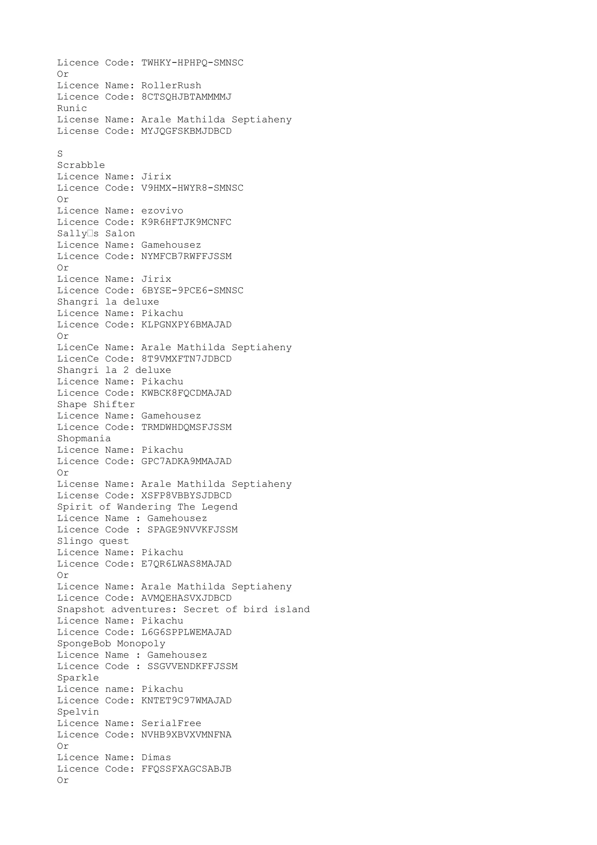 Kumpulan serial number game house www.bagas31.com