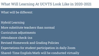 UCVTS Back to School - Instructional Webinar | PPT