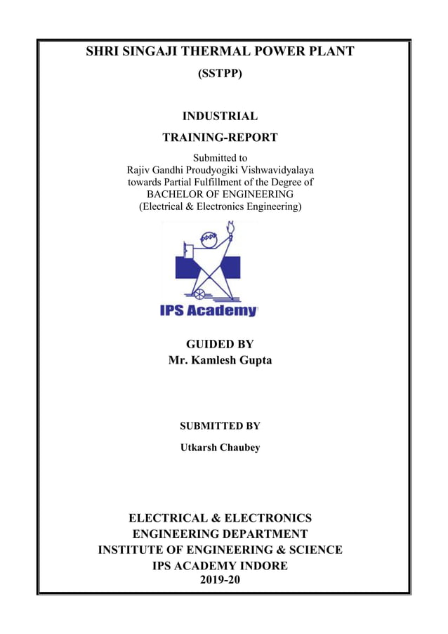 ELECTRICAL ENGINEERING THERMAL POWER PLANT Industrial Report | PDF ...