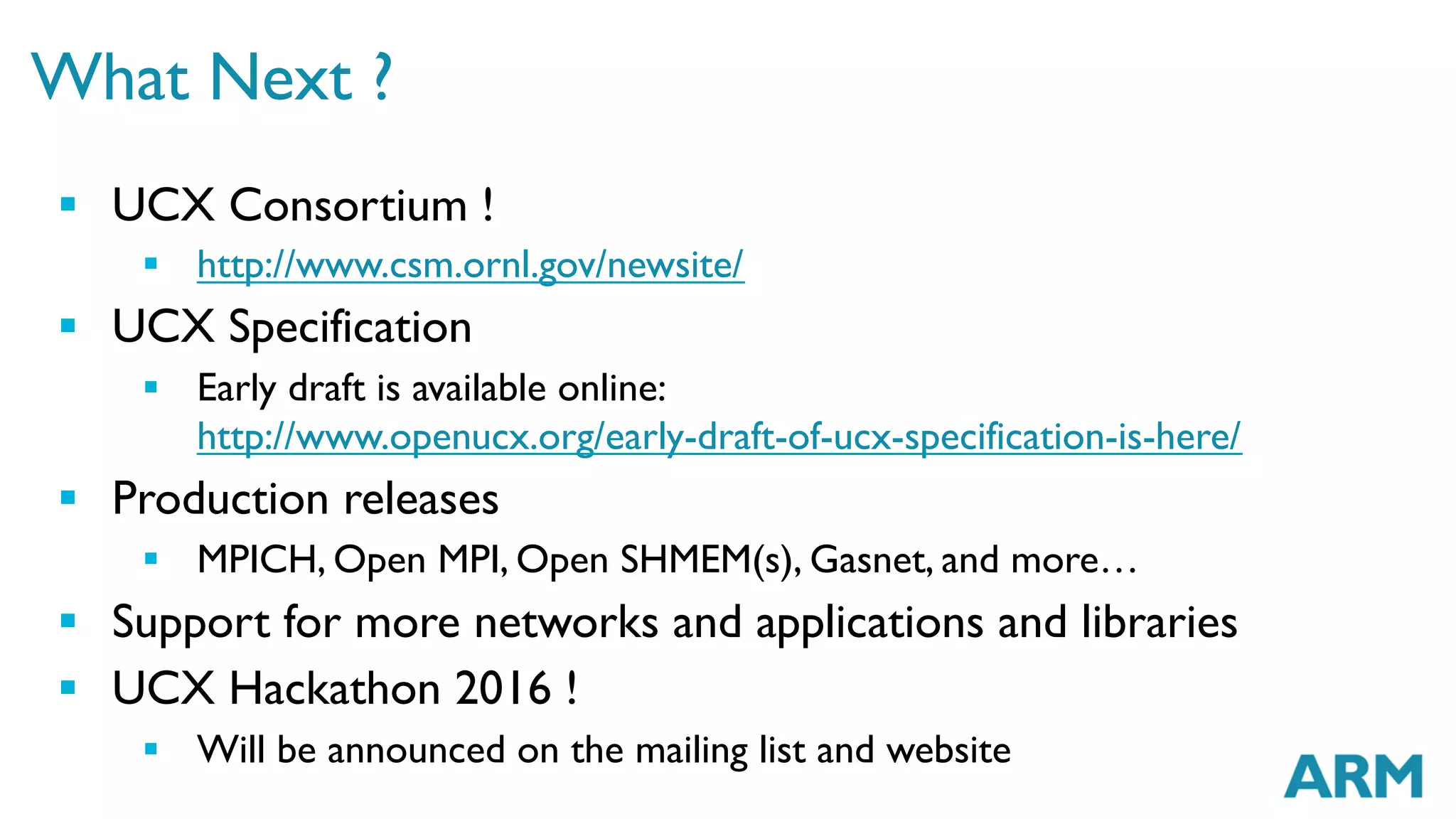 Ucx An Open Source Framework For Hpc Network Ap Is And Beyond Ppt