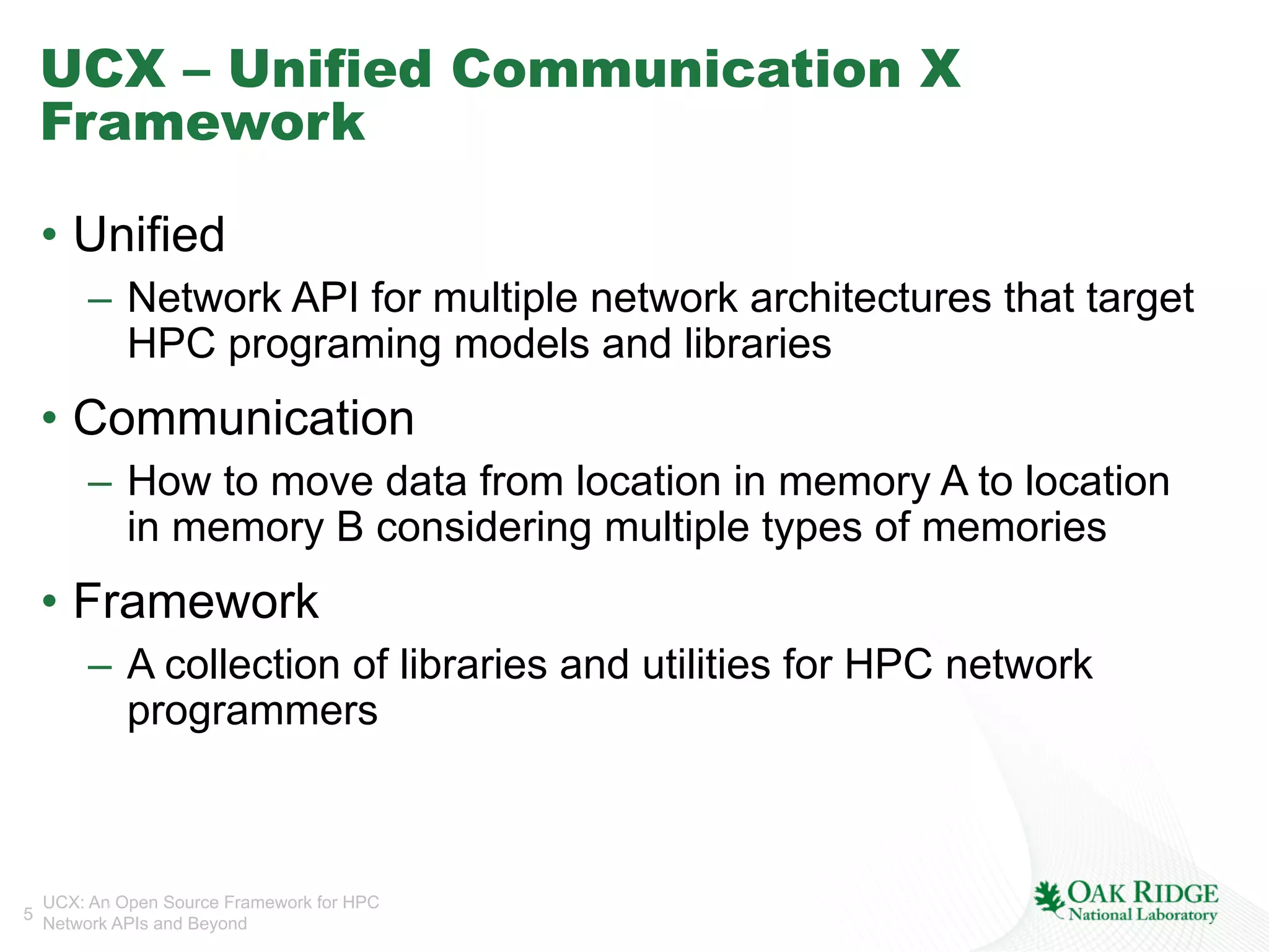 Ucx An Open Source Framework For Hpc Network Apis And Beyond Pdf