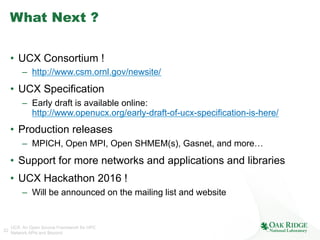 UCX: An Open Source Framework for HPC Network APIs and Beyond | PDF
