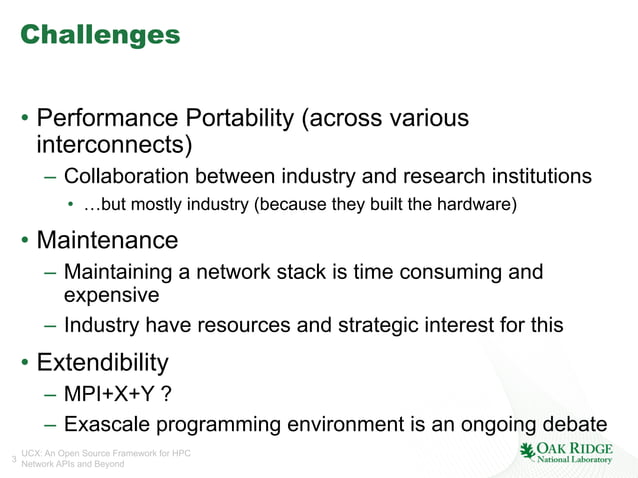 Ucx An Open Source Framework For Hpc Network Apis And Beyond Ppt