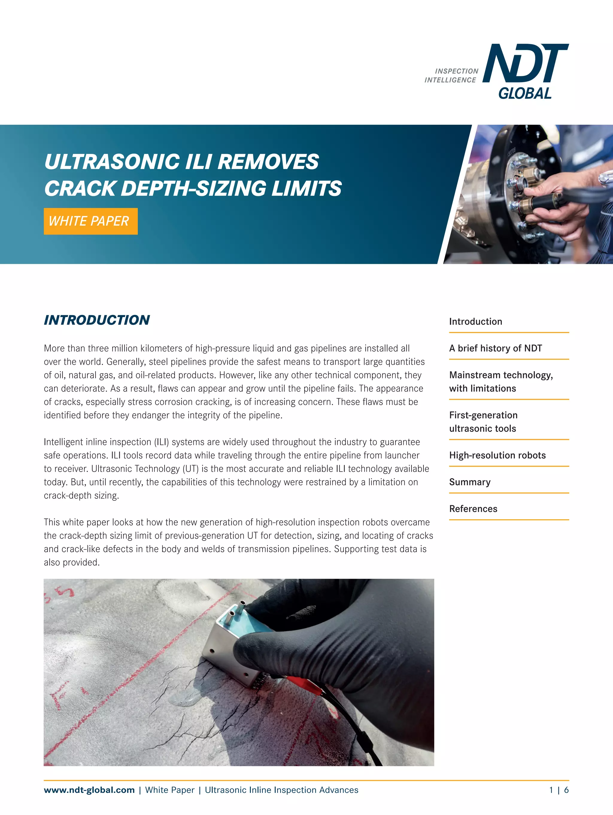 Ultrasonic ILI Removes Crack Depth-Sizing Limits | PDF