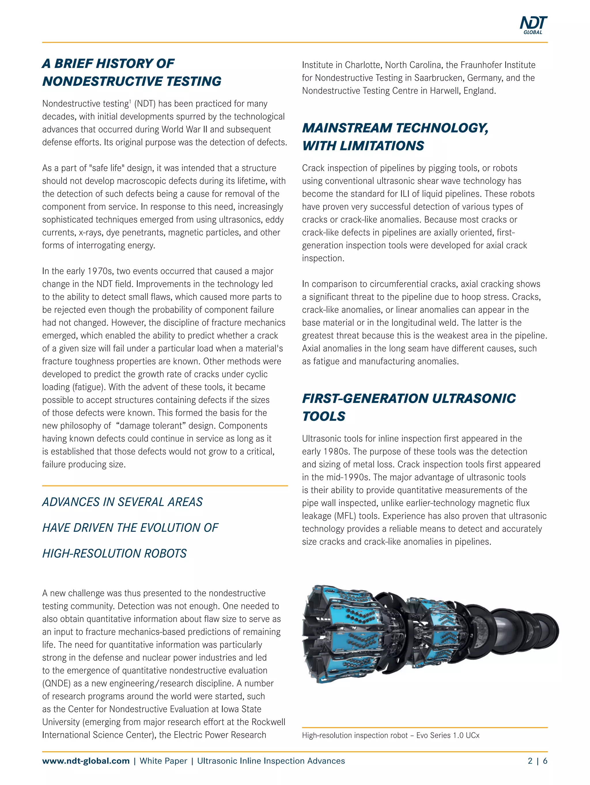 Ultrasonic ILI Removes Crack Depth-Sizing Limits | PDF