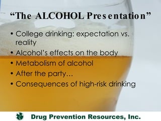 Alcohol & the College Experience | PPT
