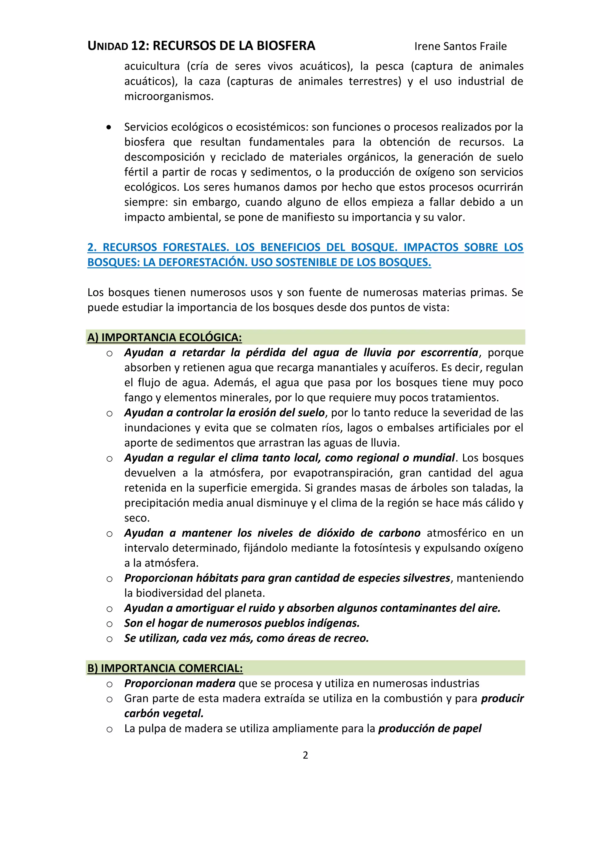Ud 12 recursos biosfera | PDF