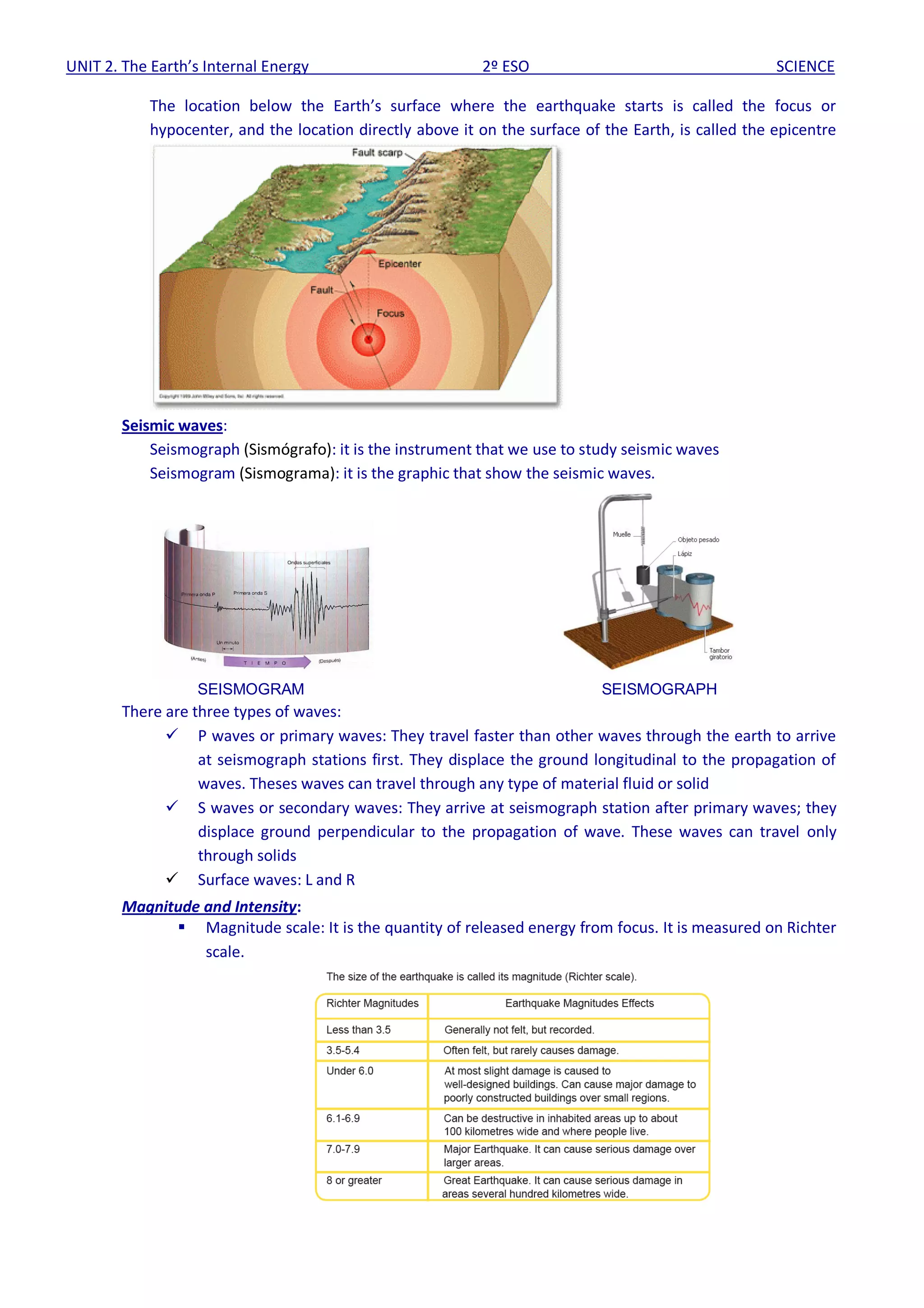 UNIT 2 EARTH'S INTERNAL ENERGY. | PDF