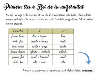 UD4. MENDEL I LES LLEIS DE L'HERÈNCIA | PDF