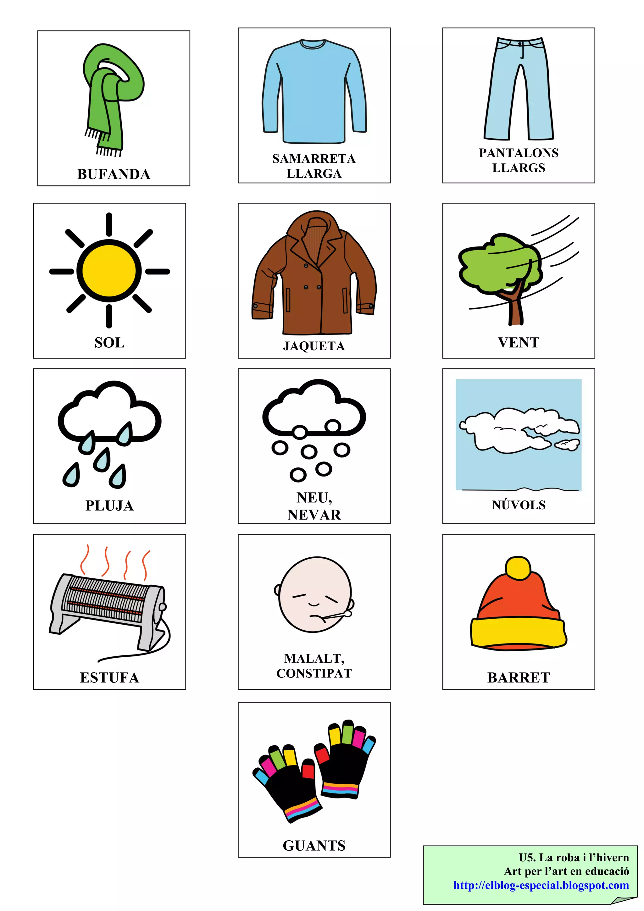Ud5. la roba hivern pictos | PDF
