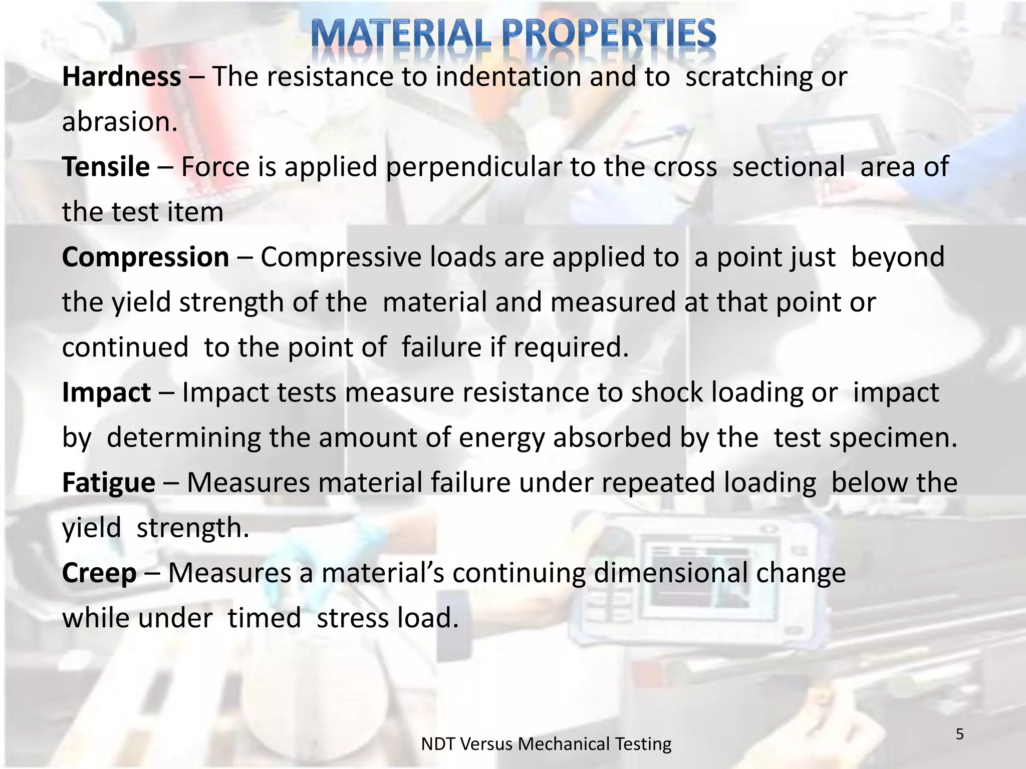 Non Destructive Testing Versus Destructive Testing | PDF