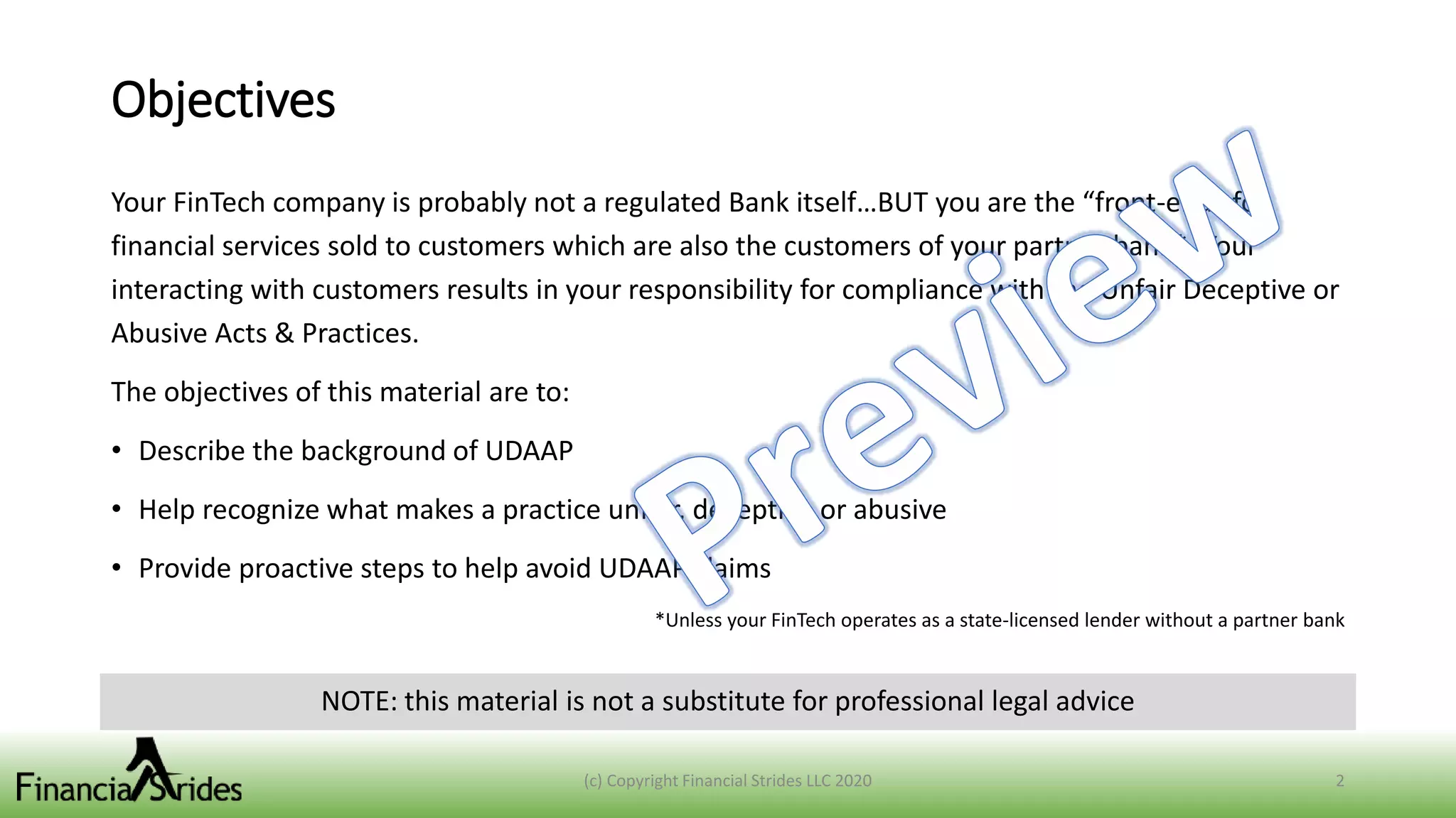 UDAAP training preview | PPTX