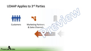 UDAAP training preview | PPTX | Financial Regulation | Economy