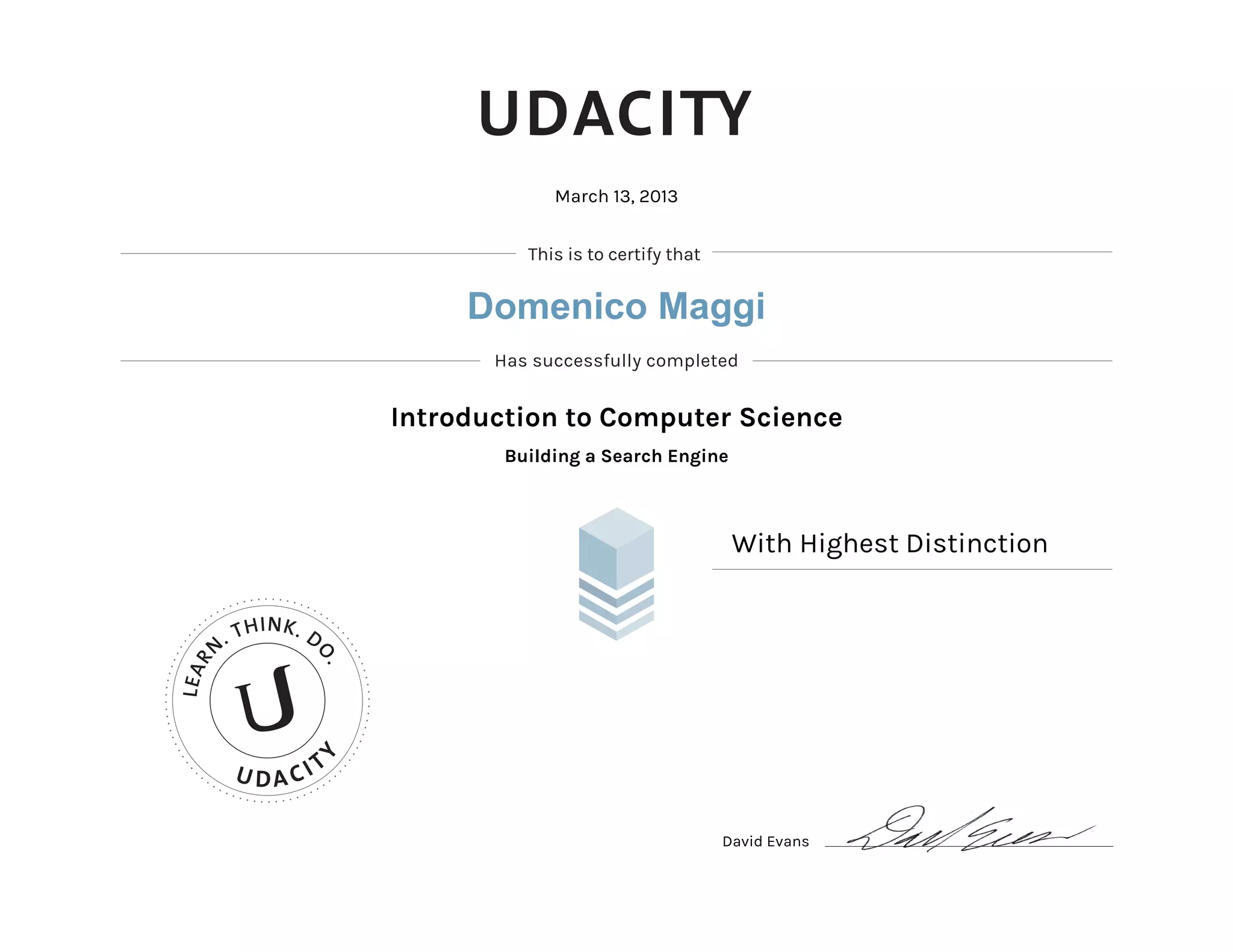 Udacity certificate | PPT