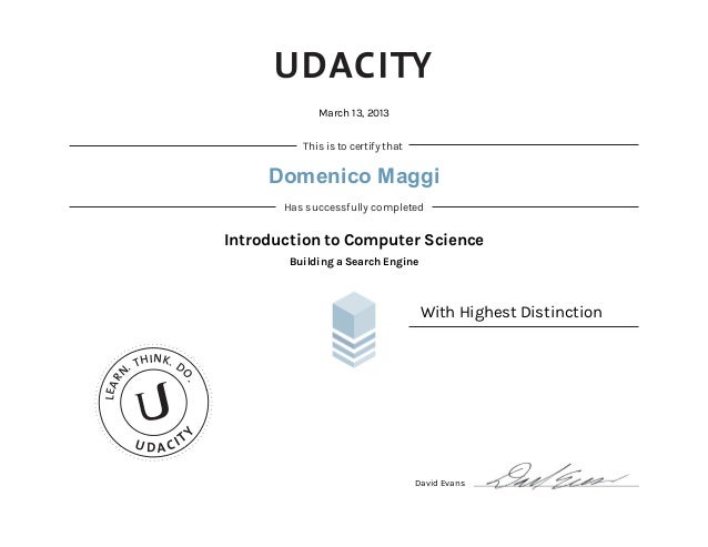 Udacity Certificate