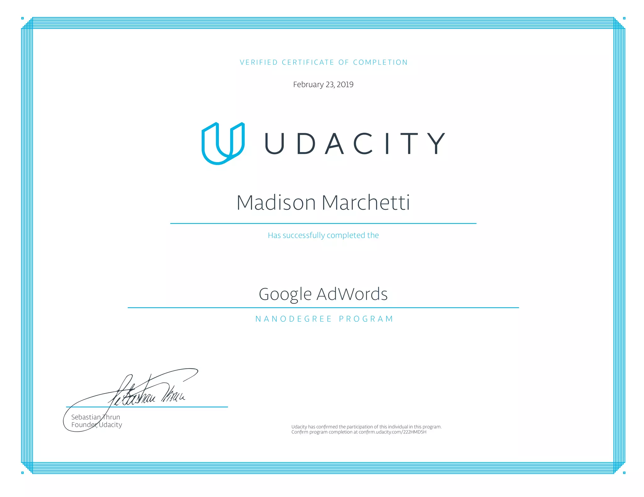 Nanodegree in Digital Marketing: Google Ads Certificate of Complete | PPT
