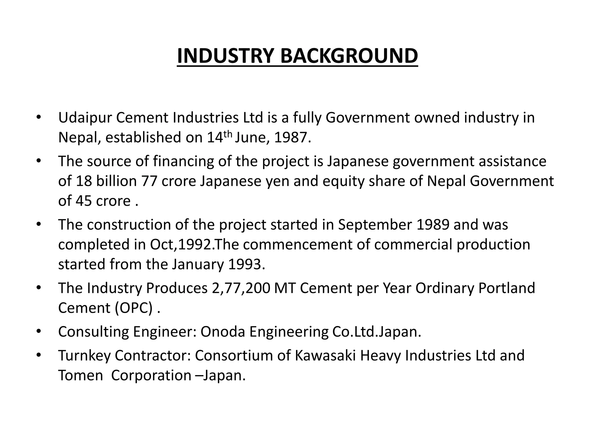 Udaipur cement industries limited | PPTX