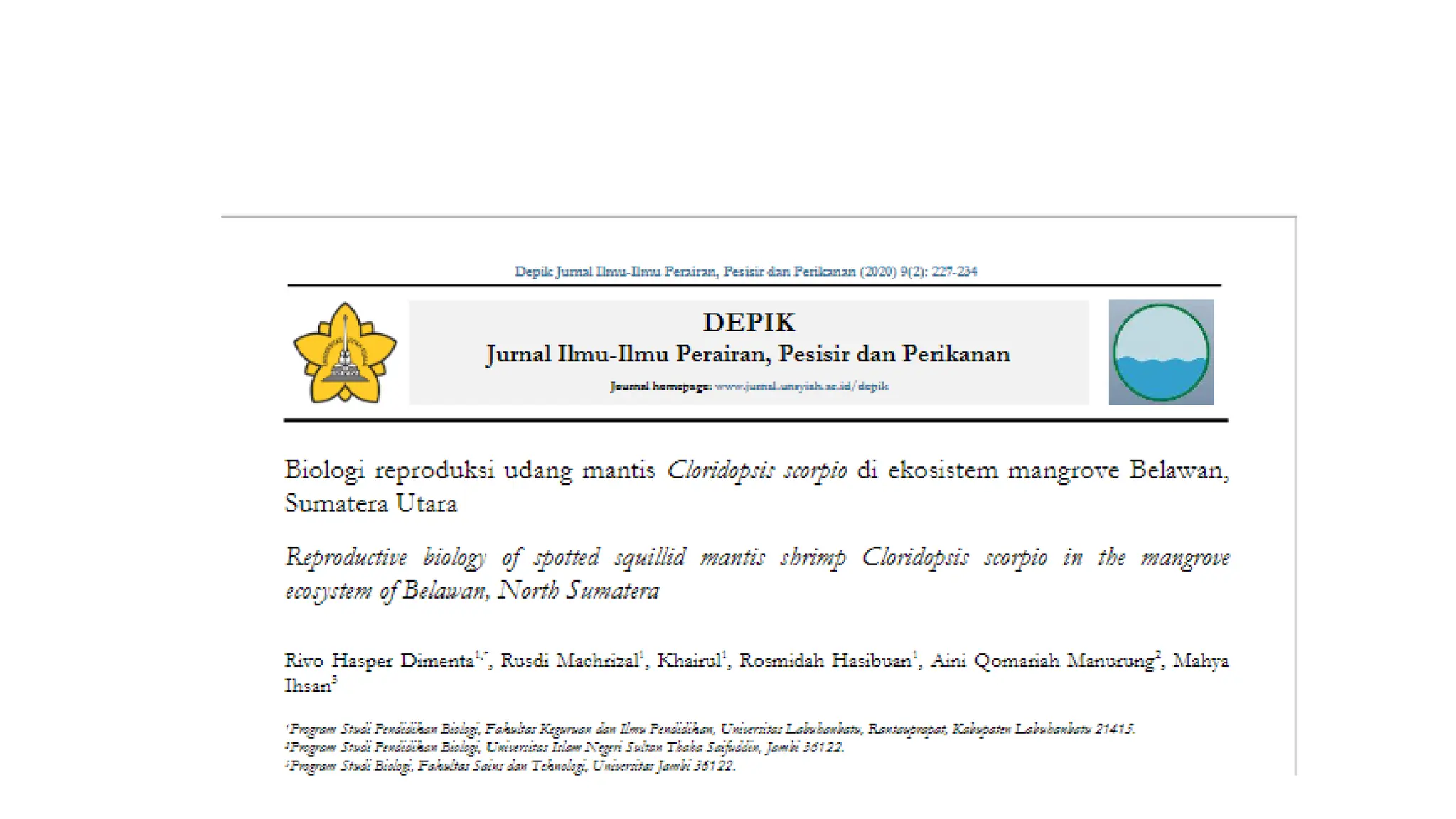 Biologi dan Reproduksi Udang di Kawasan Wallacea | PPTX