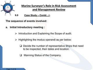 Marine Surveyor’s Role in Risk Assessment & Management Review | PPT