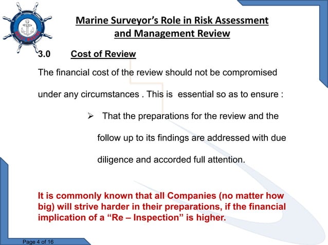 Marine Surveyor’s Role in Risk Assessment & Management Review | PPT