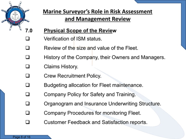 Marine Surveyor’s Role in Risk Assessment & Management Review | PPT