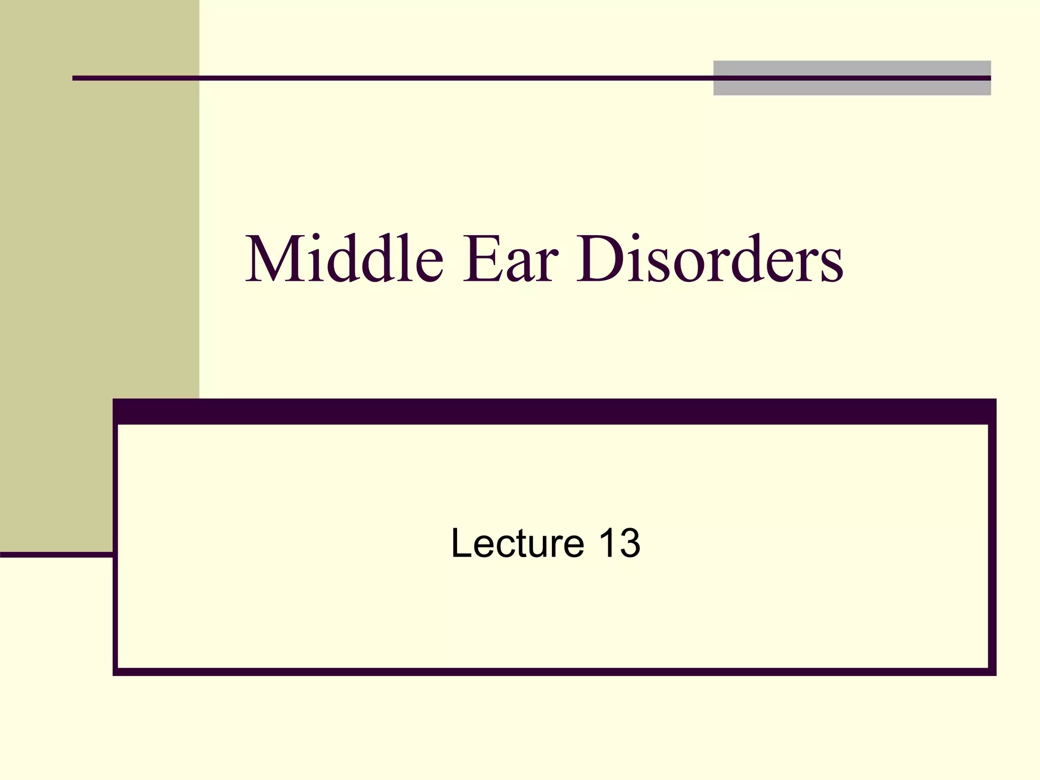 Middle Ear Disorders Explained | PPT