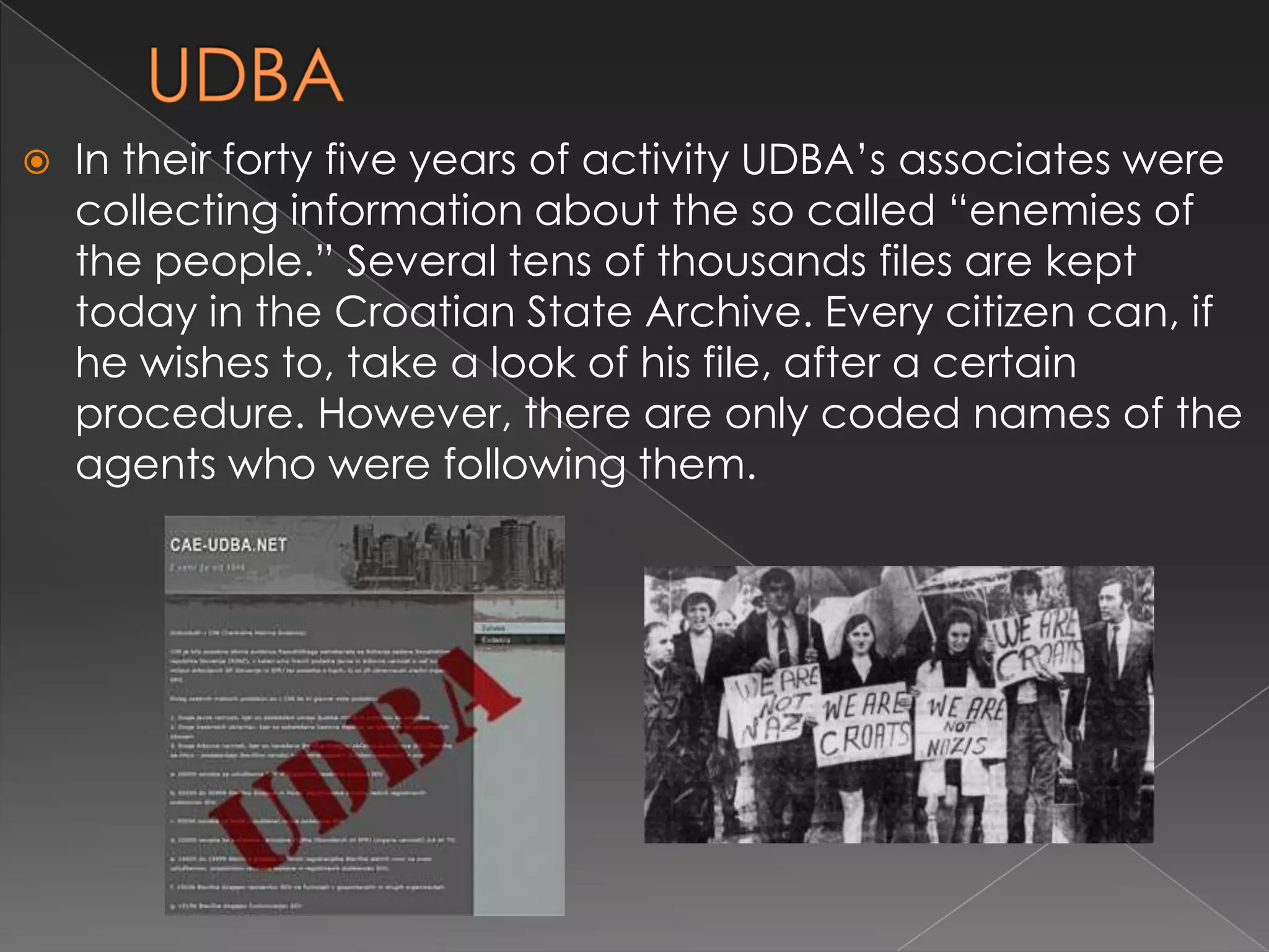 UDBA THE STATE SECURITY ADMINISTRATION | PPTX
