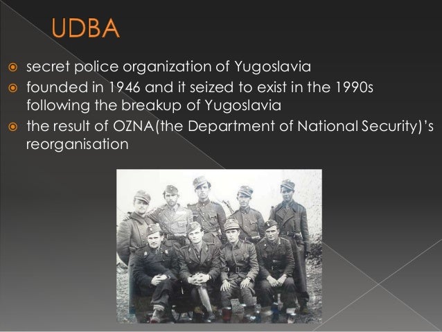 UDBA THE STATE SECURITY ADMINISTRATION