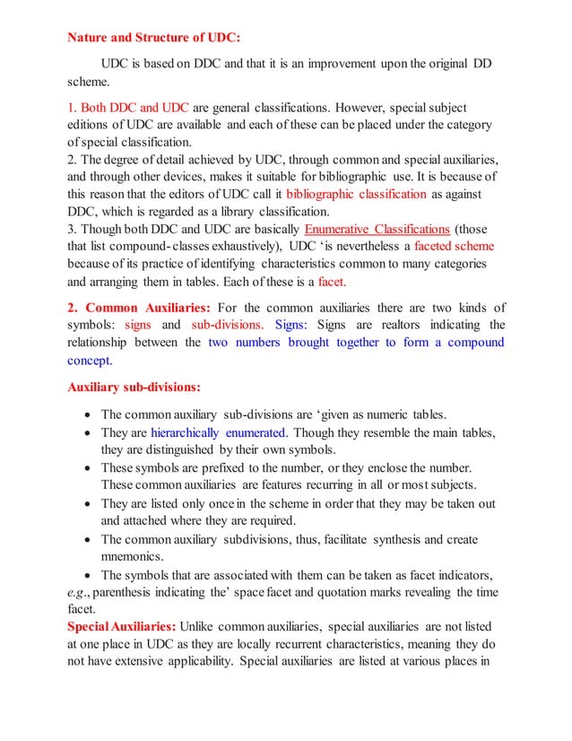 UNIVERSAL DECIMAL CLASSIFICATION-UDC | DOC | Technology & Computing