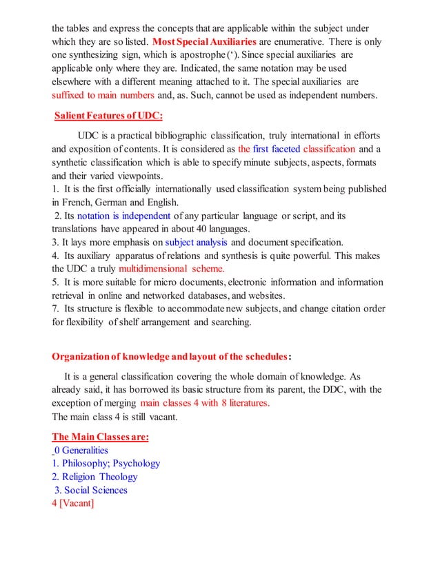 UNIVERSAL DECIMAL CLASSIFICATION-UDC | DOC | Technology & Computing