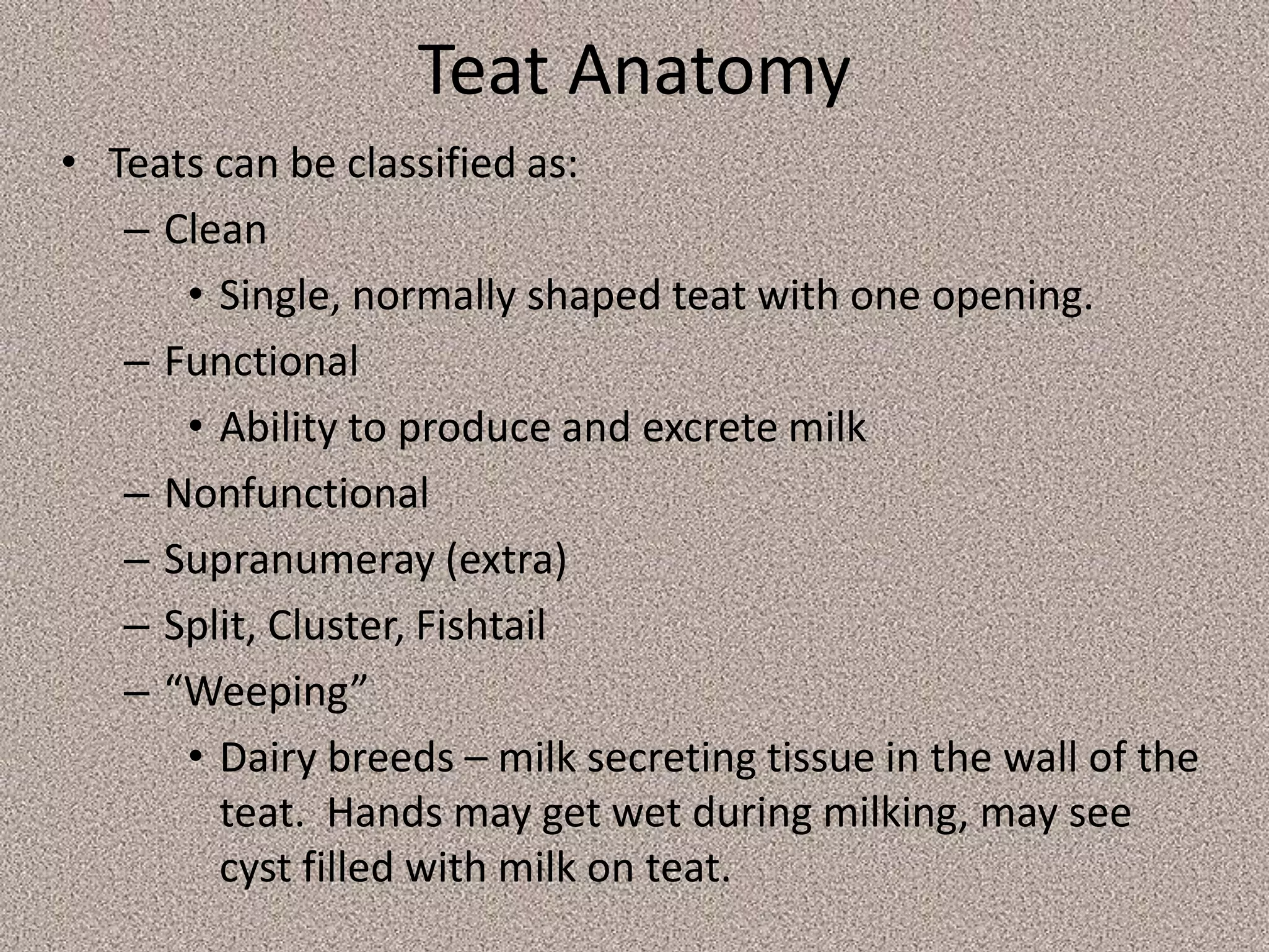 Udder health in ewes and does | PPTX