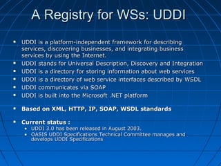 Universal Description, Discovery and Integration | PPT
