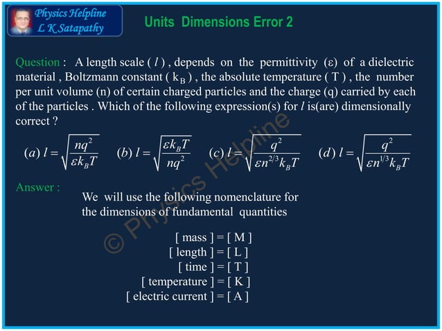Units Dimentions Error QA 2 | PPT