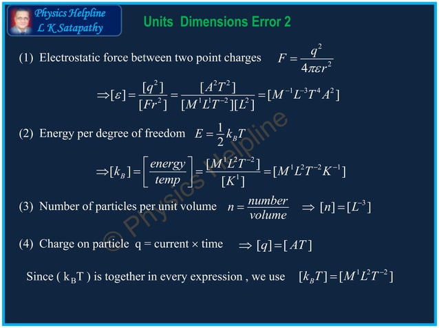 Units Dimentions Error QA 2 | PPT