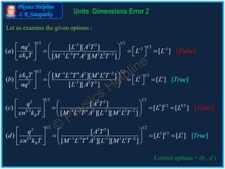 Units Dimentions Error QA 2 | PPTX