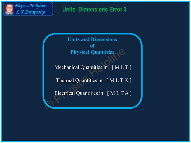 Units Dimensions Error 3 | PPTX | Physics | Science