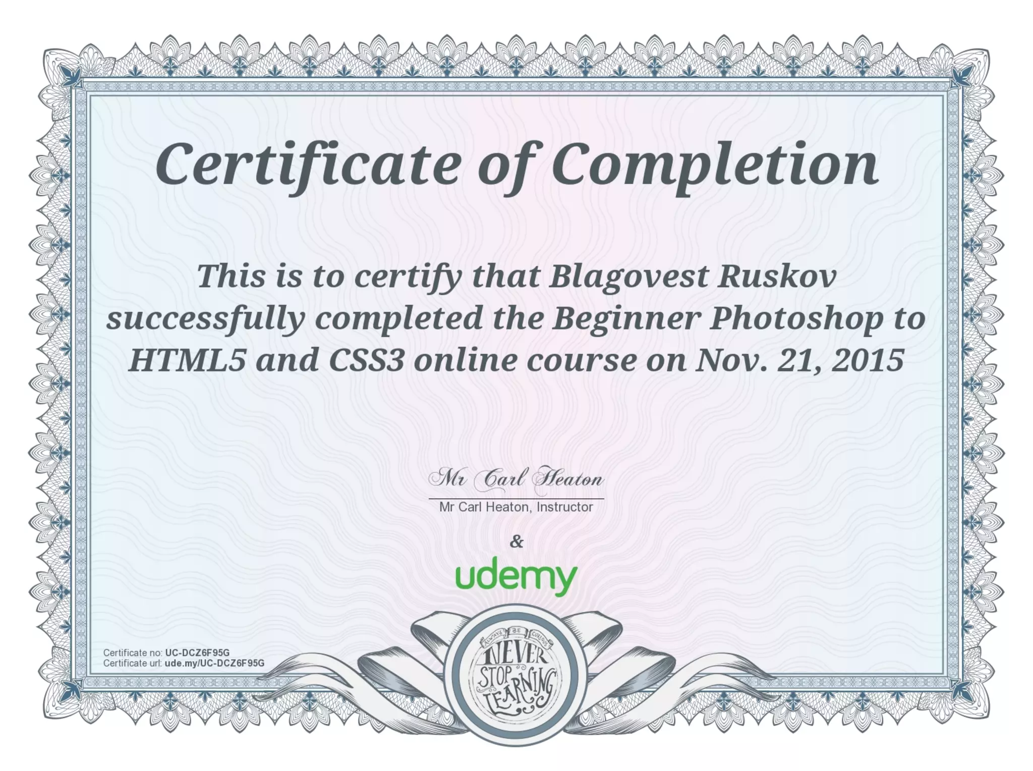 Udemy certificate photoshop html css | PDF