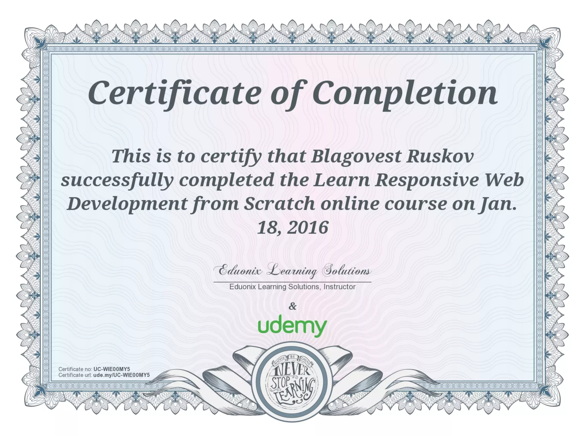 Udemy certificate-responsive-web-development | PDF