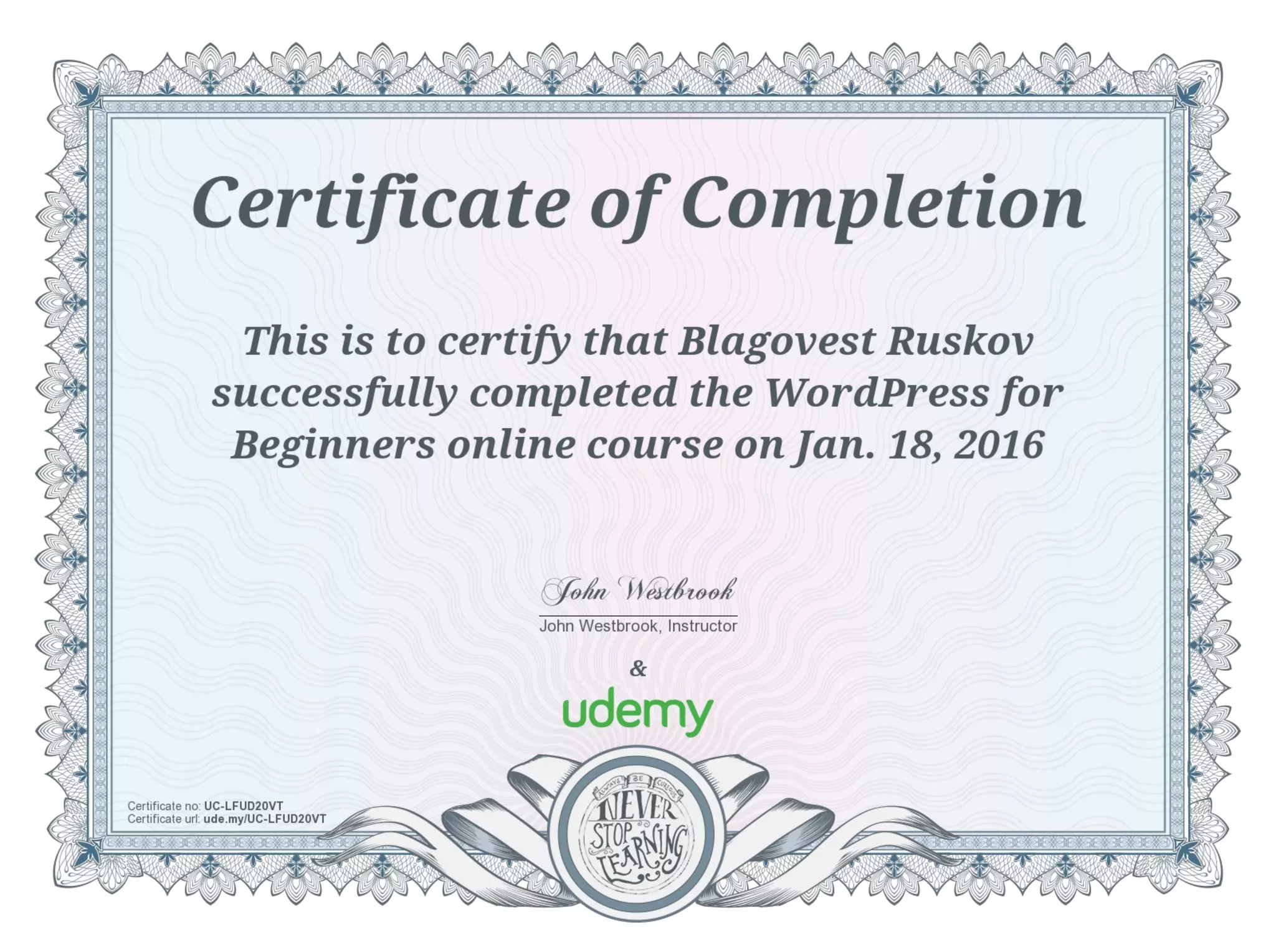Udemy certificate-word press | PDF