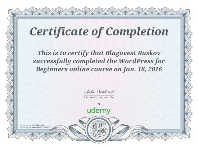 Udemy certificate-word press | PDF