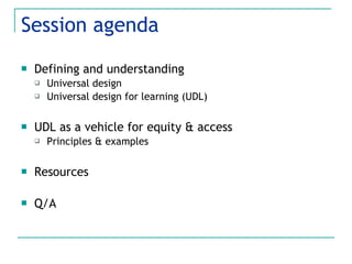 Universal Design for Learning: A framework for access and equity | PPT