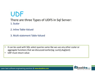 Udf&views in sql...by thanveer melayi | PPTX